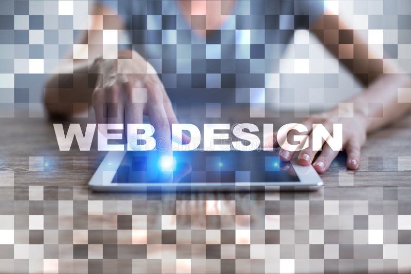 Web Design and Development Concept on the Virtual Screen. Stock Photo ...