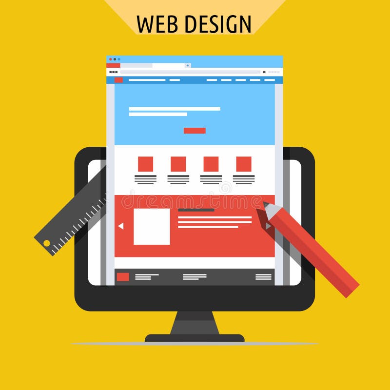 Web Design and Development Concepts. Stock Vector - Illustration of ...