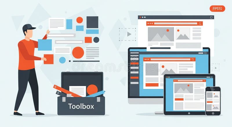 Web Design and Development Toolbox Concept Stock Vector - Illustration of programming ...