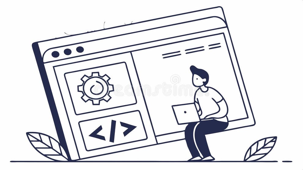 Web Design Development Vector. Coding and Programming Illustration. Vector Design Generative AI ...