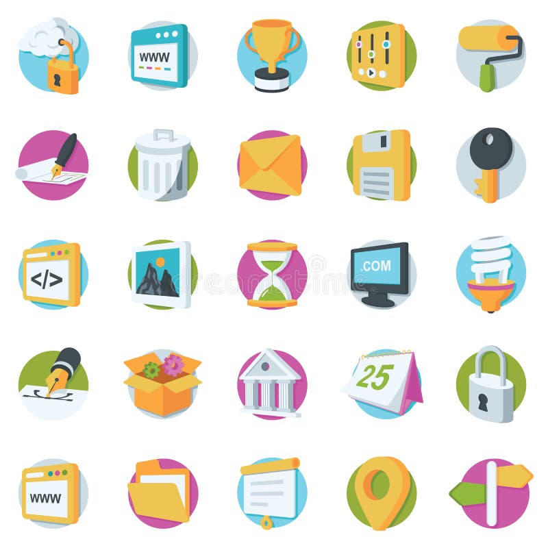 Web Design and Development Vector Icons Stock Illustration ...