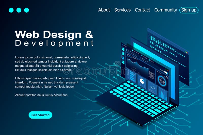 Web Design and Development Vector Isometric Illustrations. Web Design ...