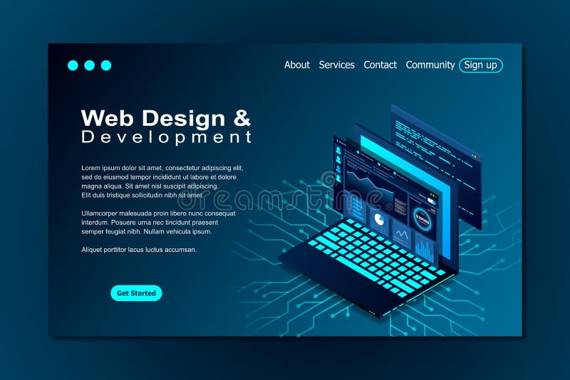 Web Design And Development Vector Isometric Illustrations Web Design Development Concept