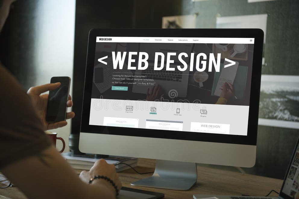 Web Design Digital Media Layout Homepage Page Concept Stock Image ...
