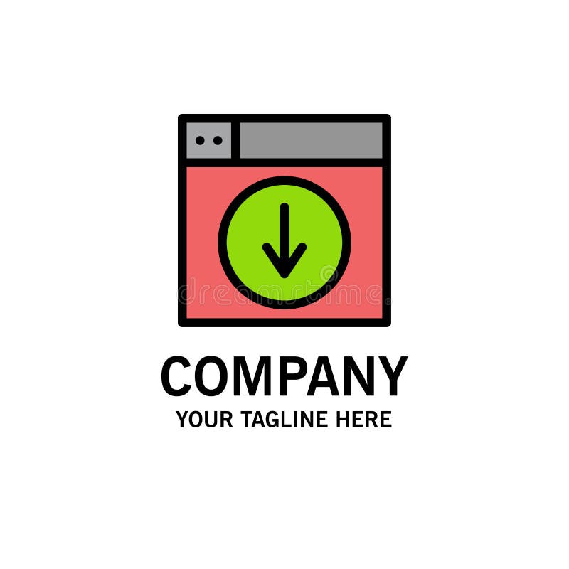 Web, Design, Download, Down, Application Business Logo Template. Flat ...
