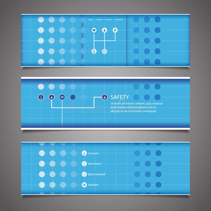 Web Design Elements - Blue Abstract Dotted Header Designs Stock Vector ...