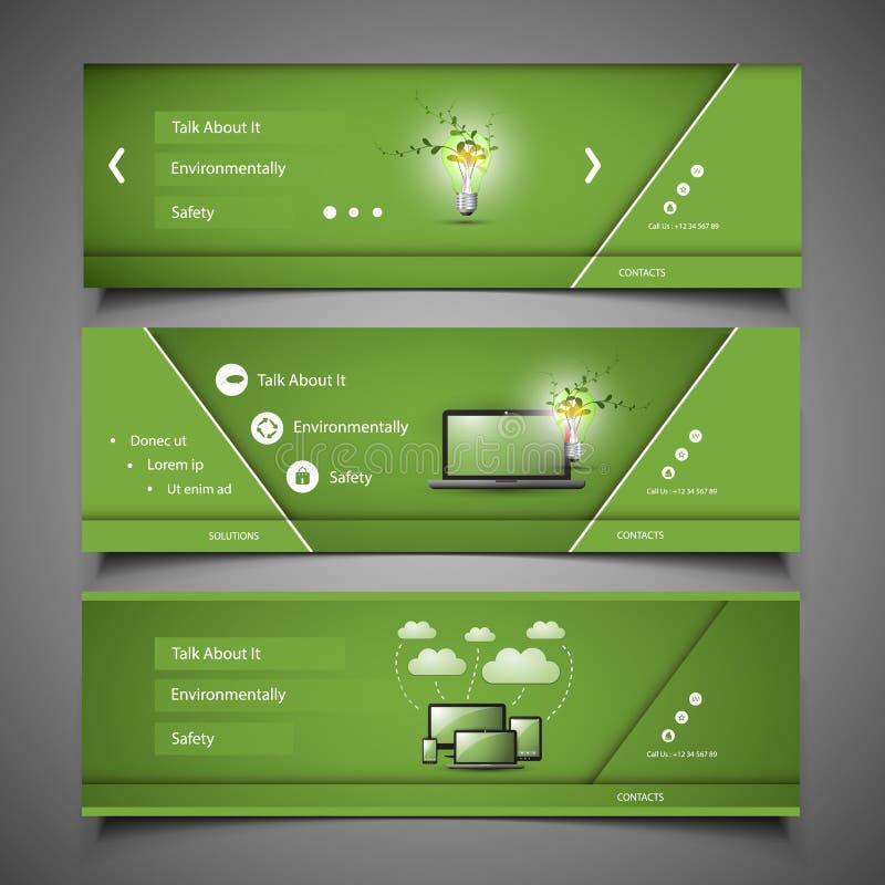 Web Design Elements - Header Designs Stock Vector - Illustration of ...