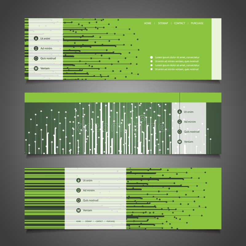 Web Design Elements - Header Designs with Stars Stock Vector ...