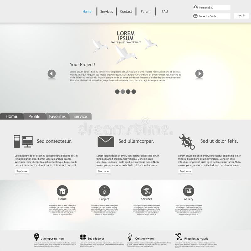 Flat Website Template Design with Eco Elements Stock Vector ...
