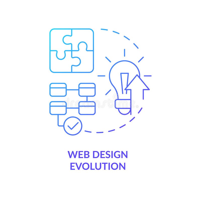 Web Design Evolution Blue Gradient Concept Icon Stock Vector ...