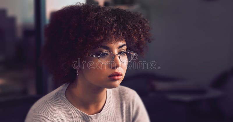 Web Design, Face and Woman Reading on a Computer for Website Software ...