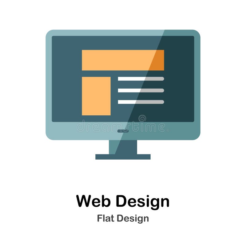 Web Design Flat Icon stock vector. Illustration of homepage - 123756885
