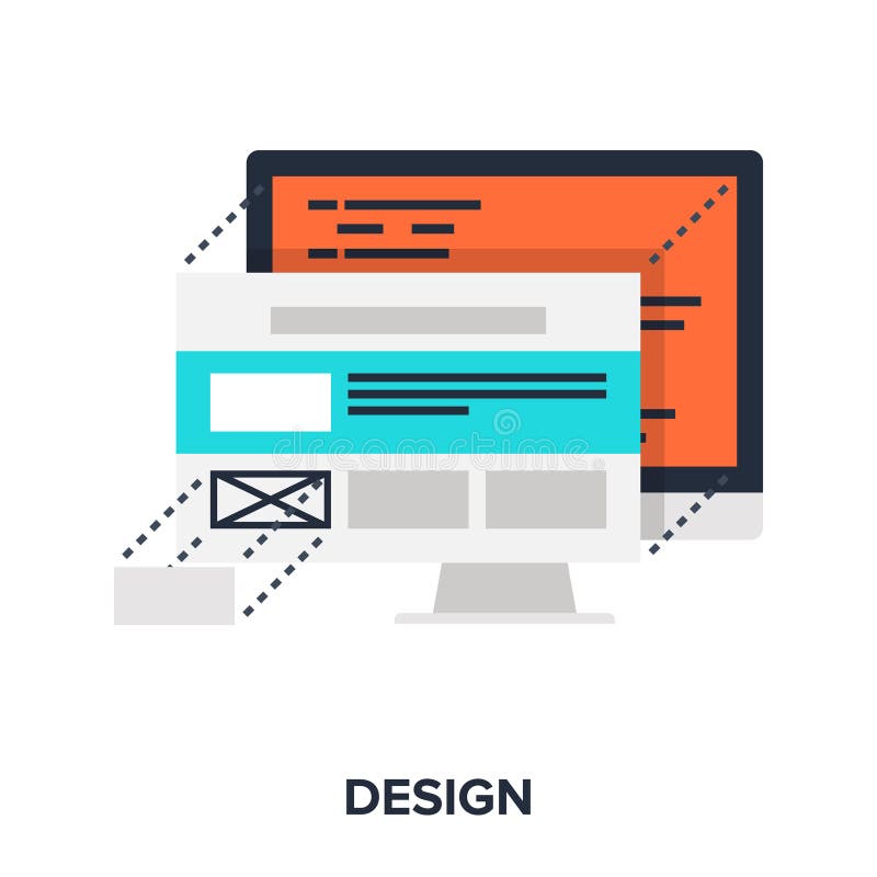 Web Design Flat Icon Design Concept Stock Vector - Illustration of ...