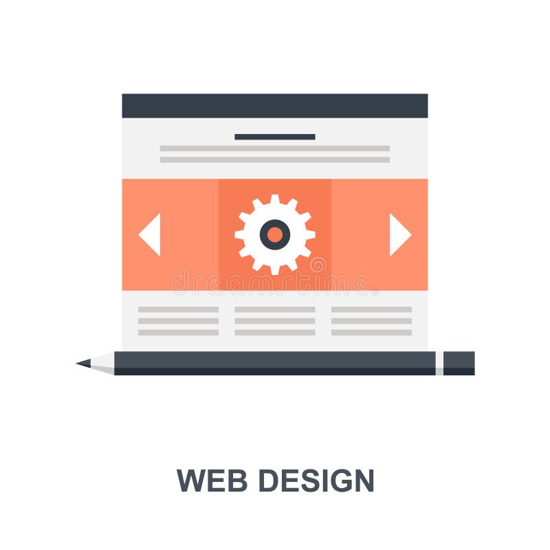 Web Design Flat Icon Design Concept Stock Vector - Illustration of ...