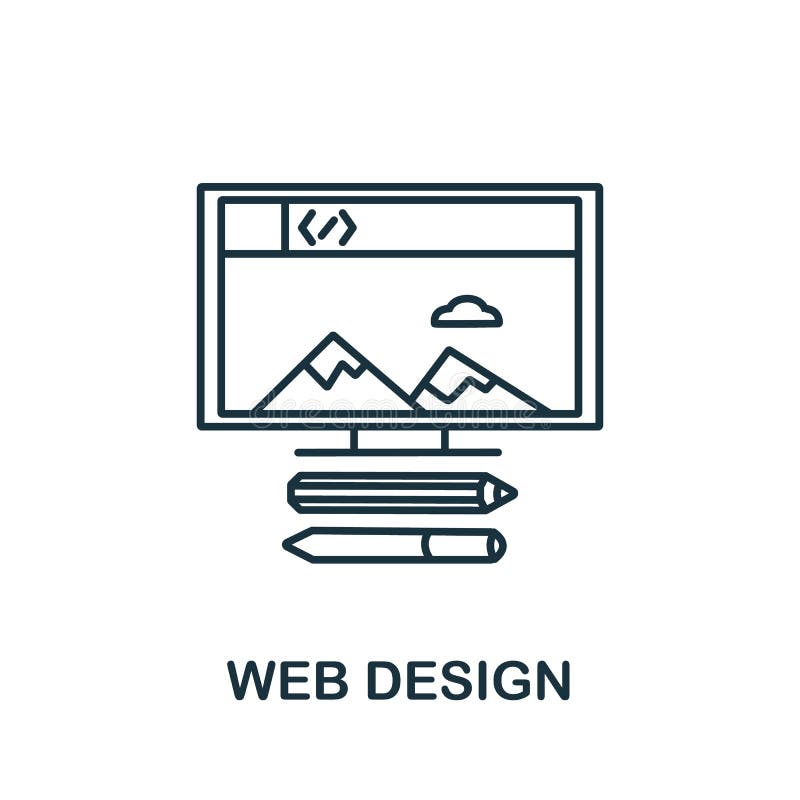 Web Design Icon. Simple Line Element Web Design Symbol for Templates ...