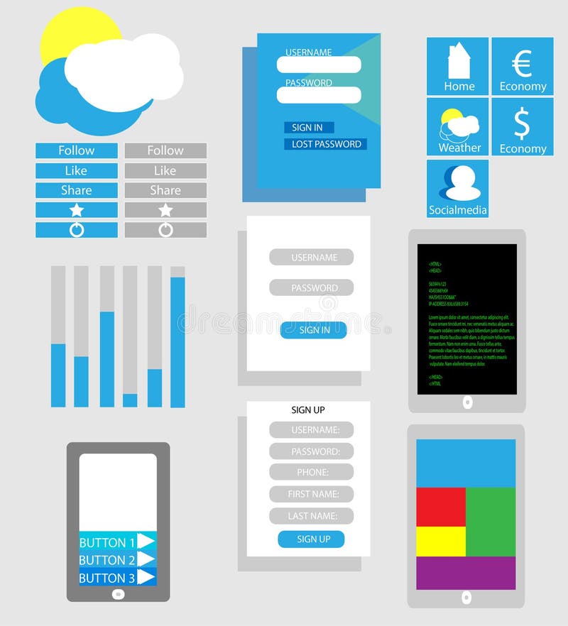 Web design icons vector stock vector. Illustration of statics - 44245242