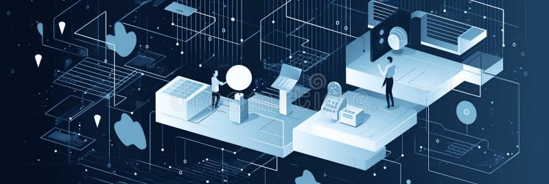 Web Design Illustration - Data Analysis , Dark Blue Palette ...