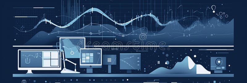 Web Design Illustration - Data Analysis , Dark Blue Palette ...