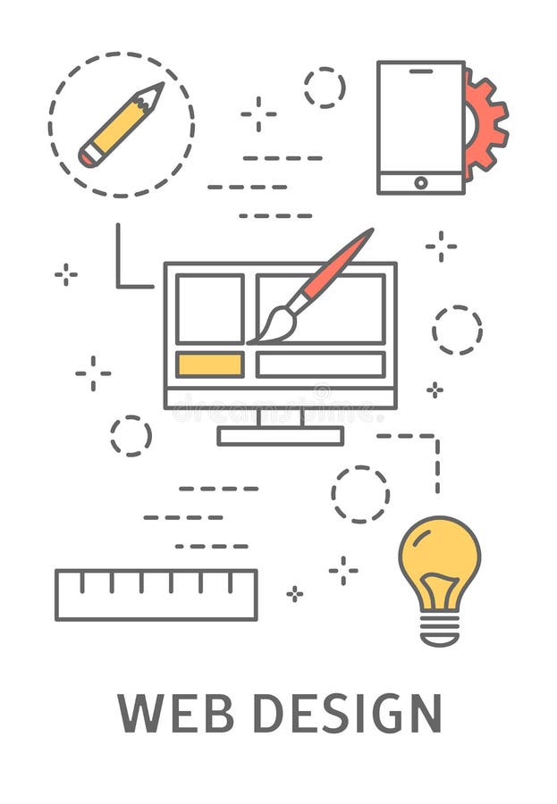 Web design illustration. stock vector. Illustration of background ...