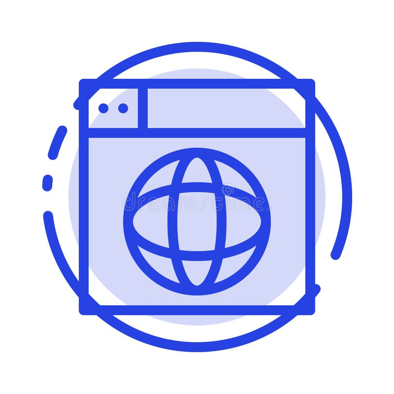 Web, Design, Internet, Globe, World Blue Dotted Line Line Icon Stock ...