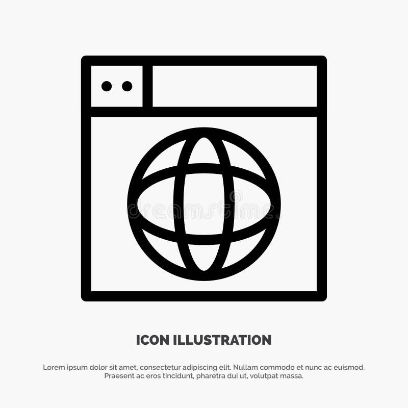 Web, Design, Internet, Globe, World Line Icon Vector Stock Vector ...