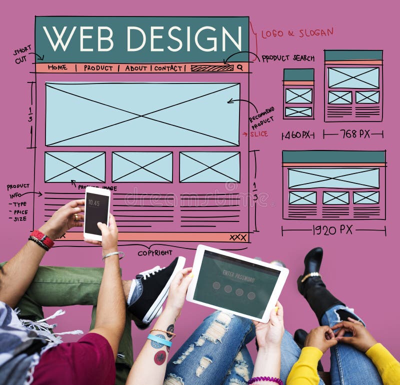Web Design Internet Layout Technology Homepage Concept Stock Photo ...