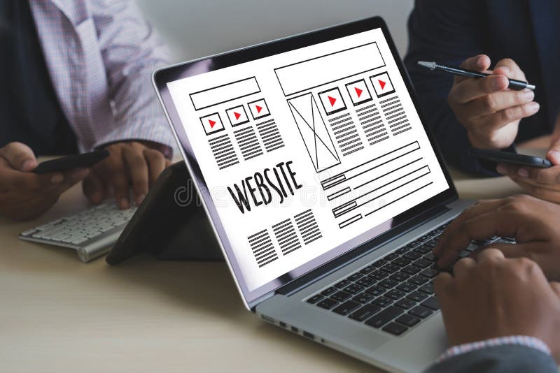 Web Design Layout Sketch Drawing Software Media WWW and Graphic Stock ...