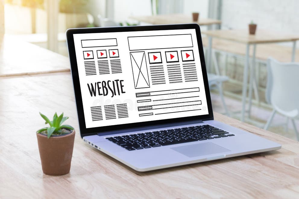 Web Design Layout Sketch Drawing Software Media WWW and Graphic Stock ...