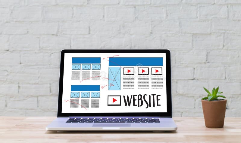 Web Design Layout Sketch Drawing Software Media WWW and Graphic Stock ...