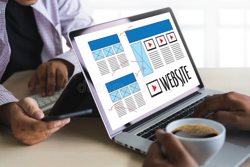 Web Design Layout Sketch Drawing Software Media WWW and Graphic Stock ...