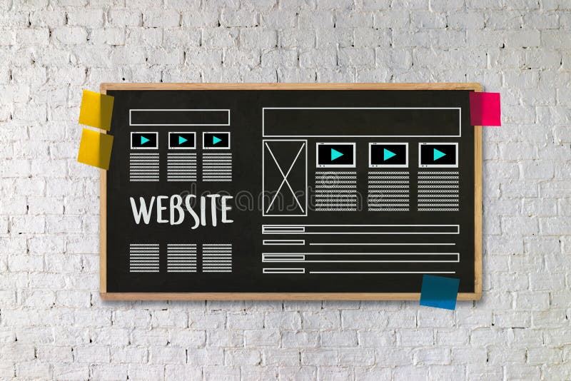 Web Design Layout Sketch Drawing Software Media WWW and Graphic Stock ...