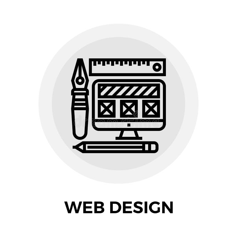 Web Design Line Icon stock vector. Illustration of computer - 202870156