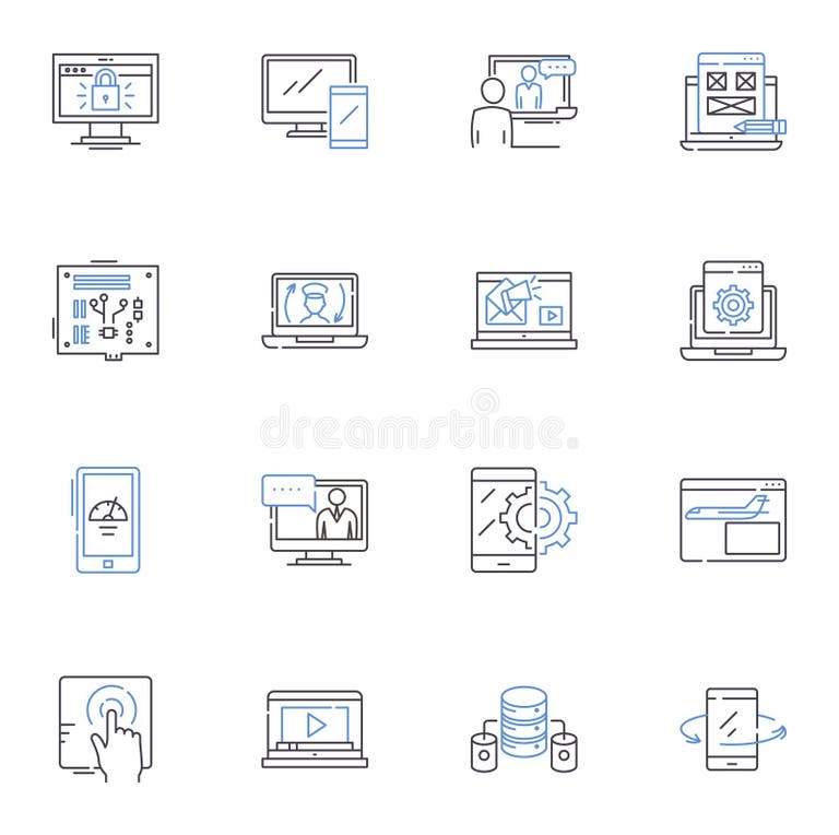 Web Design Line Icons Collection. Interface, Layout, Content, Typography, Navigation, Graphics ...