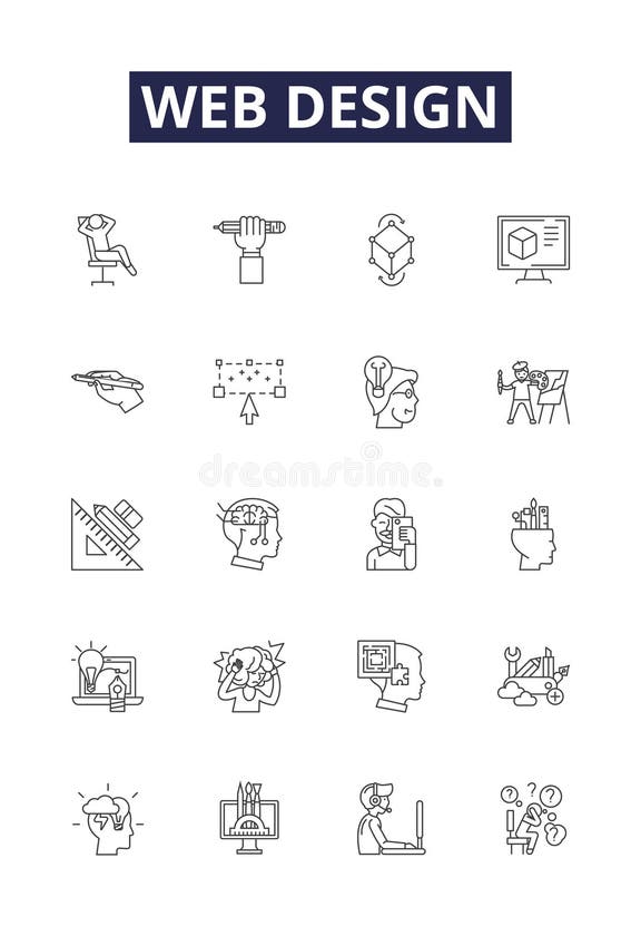 Web Design Line Vector Icons And Signs Ui Ux Html Css Javascript Graphic Layout