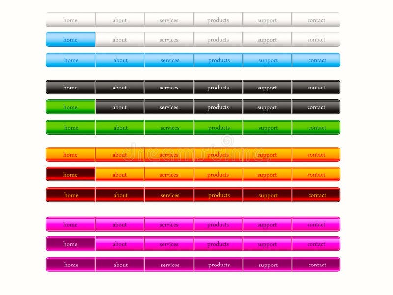 Web Navigation Tabs Buttons, Gradient Vector Template Bar Menu Tab ... Web Navigation Tabs Buttons, Gradient Vector Template Bar Menu Tab ...