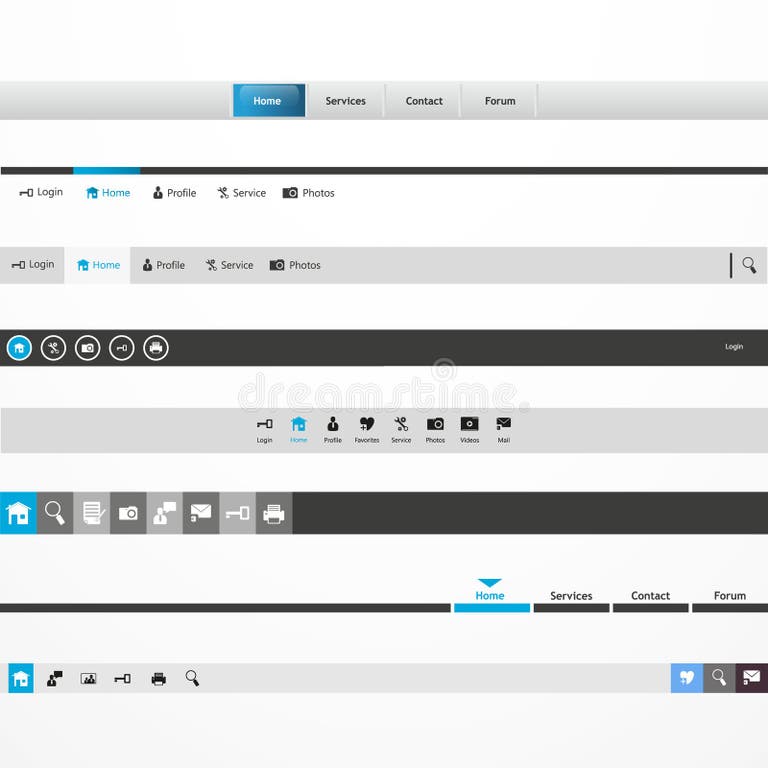Web Design Menu Navigation Bar Website Header Stock Vector ...