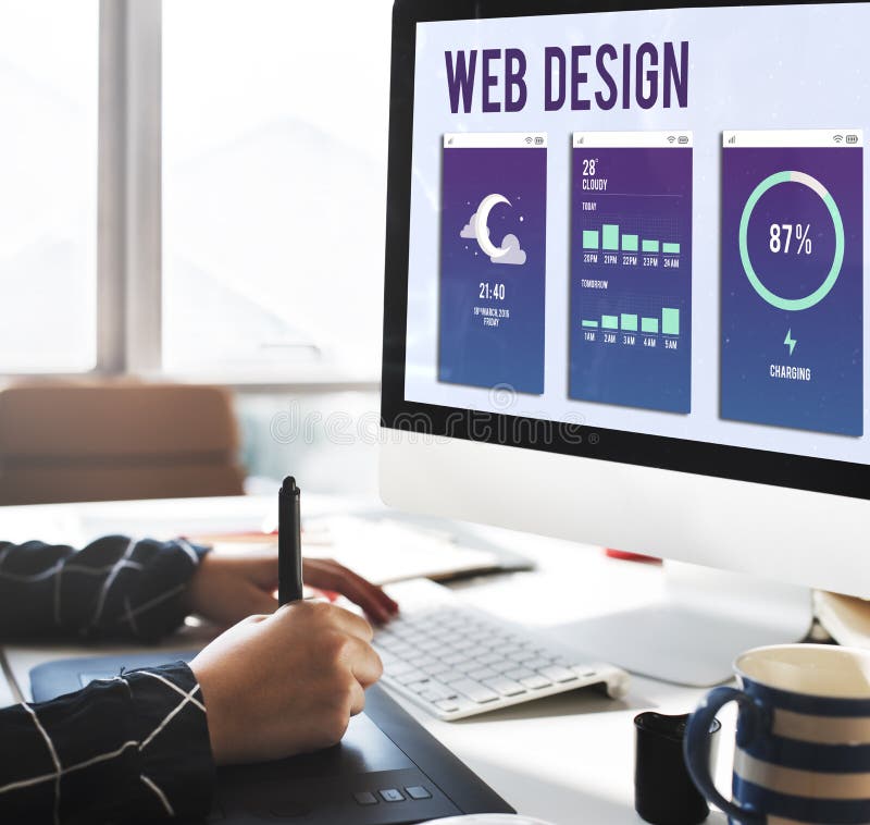 Web Design Mobile Interface Layout Concept Stock Image - Image of place ...