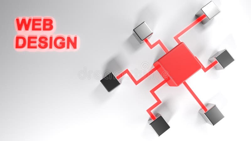WEB DESIGN Network Connections Background - 3D Rendering Illustration ...