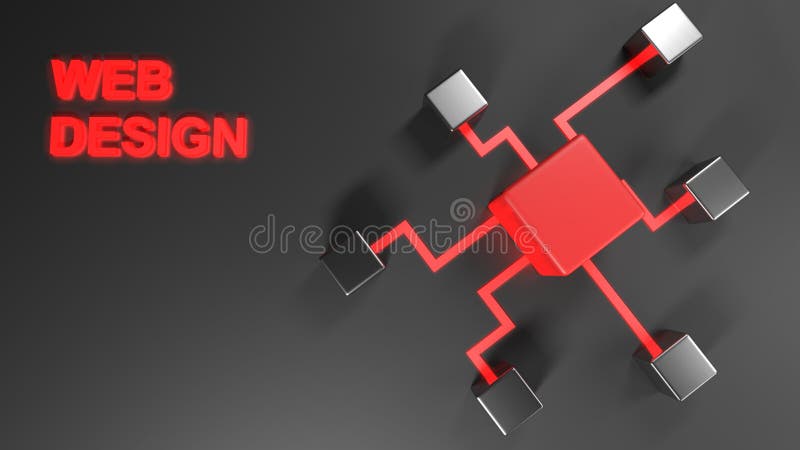 WEB DESIGN Network Connections Background - 3D Rendering Illustration ...
