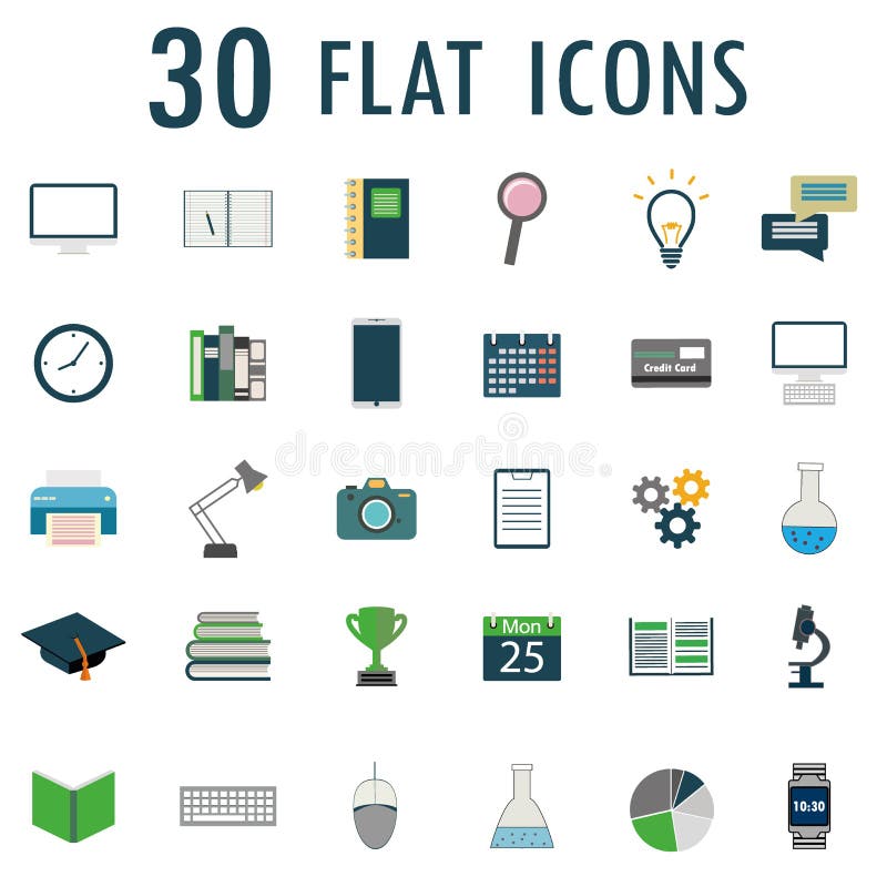 30 Web Design Objects, Business, Office and Scientific Items Ico Stock ...