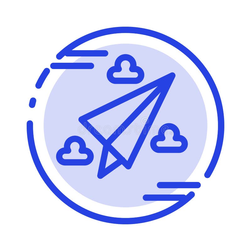 Web, Design, Paper, Fly Blue Dotted Line Line Icon Stock Vector ...