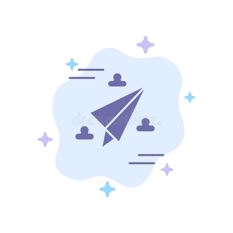 Web, Design, Paper, Fly Blue Icon on Abstract Cloud Background Stock ...