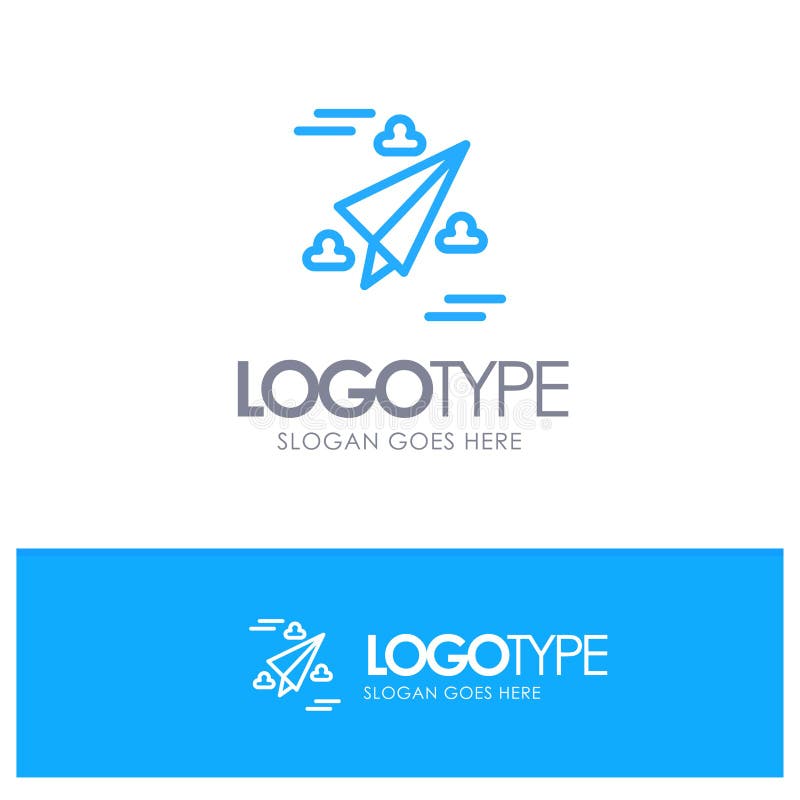 Web, Design, Paper, Fly Blue Outline Logo Place for Tagline Stock ...