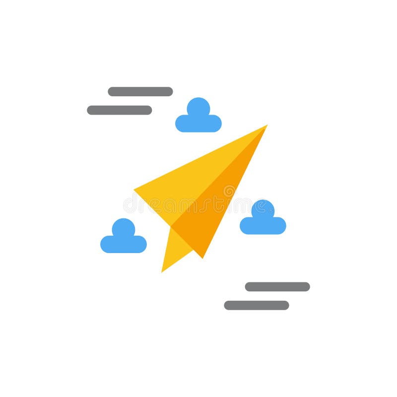 Web, Design, Paper, Fly Flat Color Icon. Vector Icon Banner Template ...