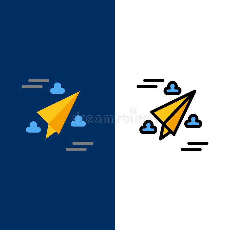 Web, Design, Paper, Fly Icons. Flat and Line Filled Icon Set Vector ...