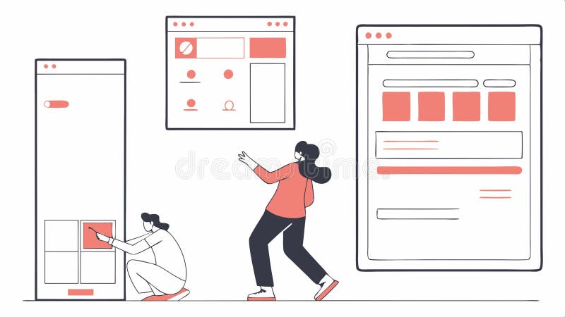 Web Design Process, Website Development and Coding Vector Design Generative AI Stock ...