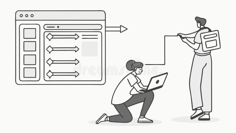 Web Design Process, Website Development, UI Design, and Digital Workflow Vector Design ...