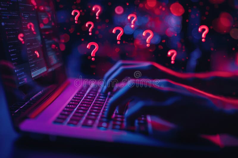 Web Design Question Template Image of a Person Typing on a Laptop with ...