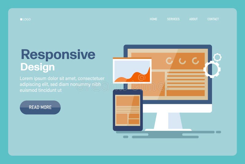 Responsive Web Design. Flat Style Illustration. Stock Vector ...