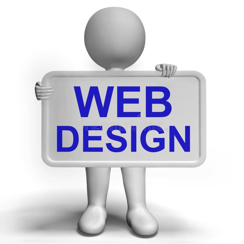 Web Design Sign Shows Creativity and Web Concepts Stock Illustration ...